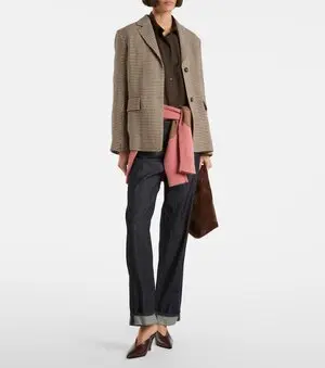 Max Mara Gita Checked Linen Blazer