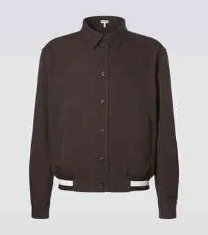 Loewe Wool Gabardine Blouson Jacket - Brown