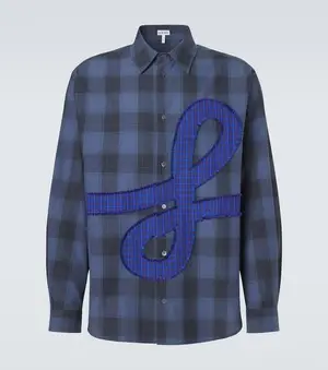 Loewe Checked Cotton Poplin Shirt - Blue