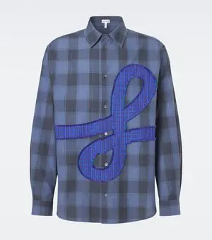Loewe Checked Cotton Poplin Shirt - Blue