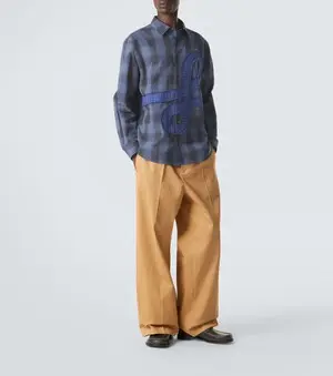 Loewe Checked Cotton Poplin Shirt - Blue