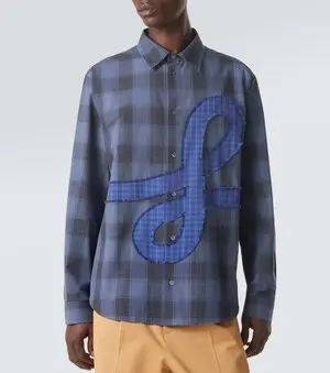 Loewe Checked Cotton Poplin Shirt - Blue