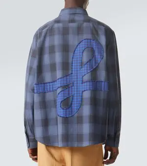 Loewe Checked Cotton Poplin Shirt - Blue