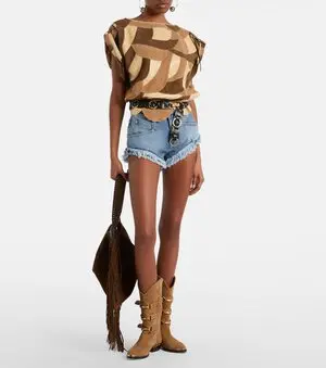 Isabel Marant Étoile Dalmy Perforated Suede Top