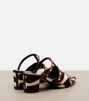 Valentino Garavani Rockstud Calf Hair And Leather Pumps