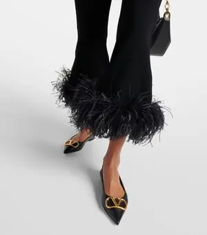 Valentino Garavani Vlogo Leather Ballet Flats - Black