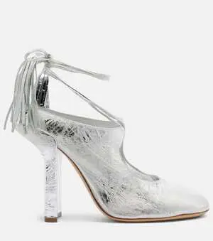 Dries Van Noten Metallic Leather Mules