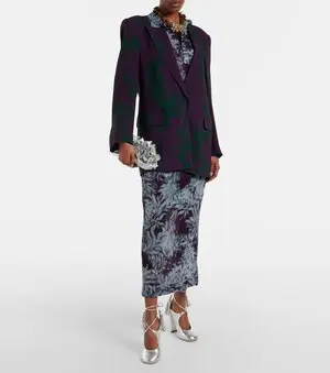 Dries Van Noten Metallic Leather Mules - Silver