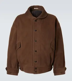 Auralee Suede Blouson Jacket - Brown