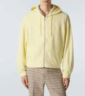 Auralee Cotton-blend Pile Zip-up Hoodie