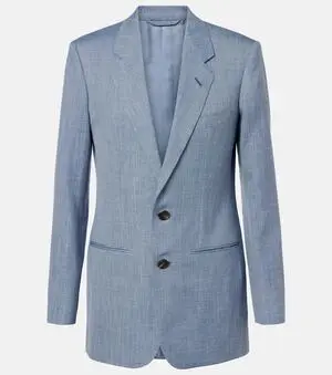 Loro Piana Guia Wool, Silk, And Linen Jacket - Blue