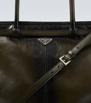 Prada Bonnie Leather Tote Bag - Black