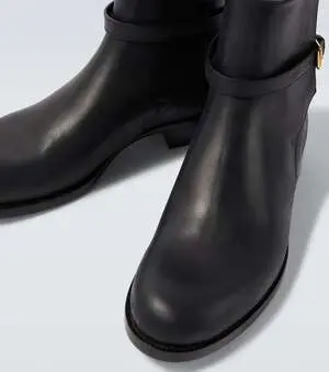 THE ROW Nobilis Leather Ankle Boots