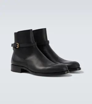 THE ROW Nobilis Leather Ankle Boots