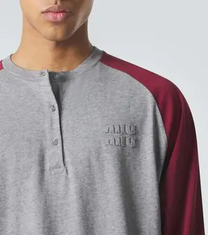 Miu Miu Cotton Jersey Henley Shirt