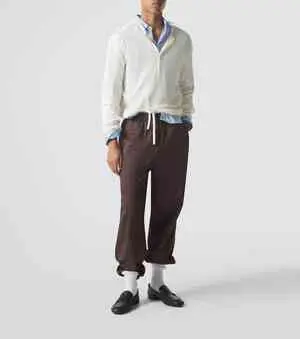 Miu Miu Cotton Twill Tapered Pants