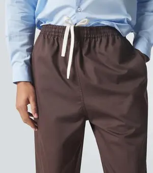 Miu Miu Cotton Twill Tapered Pants
