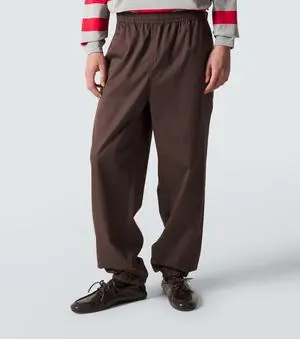 Miu Miu Cotton Twill Tapered Pants