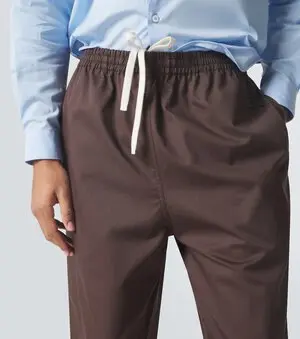 Miu Miu Cotton Twill Tapered Pants
