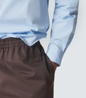 Miu Miu Cotton Twill Tapered Pants