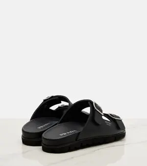 Prada Logo Sandals - Black