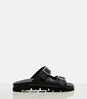 Prada Logo Sandals - Black