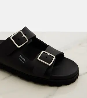 Prada Logo Sandals - Black