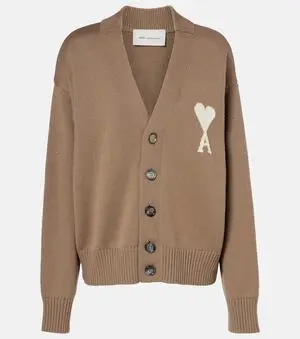 Ami De Cœur Wool And Cotton Cardigan - Beige
