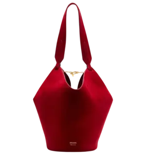 Khaite Lotus Mini Suede Tote Bag - Red