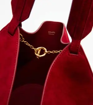 Khaite Lotus Mini Suede Tote Bag - Red