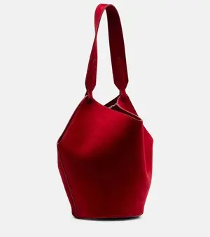 Khaite Lotus Mini Suede Tote Bag - Red