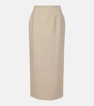 Wardrobe.NYC Wool Pencil Skirt - Beige