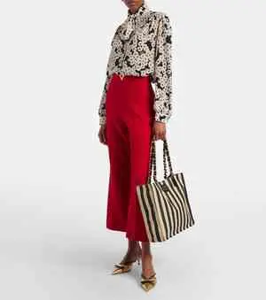 Valentino Garavani Laseine Large Striped Tote Bag