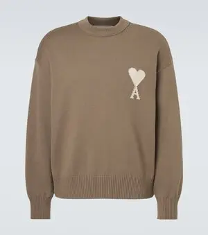 AMI Paris De Coeur Wool And Cotton Sweater