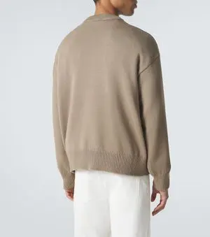 AMI Paris De Coeur Wool And Cotton Sweater
