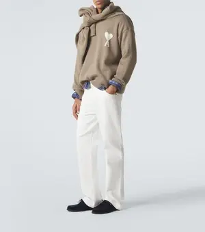 AMI Paris De Coeur Wool And Cotton Sweater