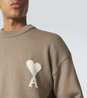 AMI Paris De Coeur Wool And Cotton Sweater