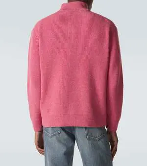 JW Anderson Wool And Cotton Half-zip Sweater - Pink