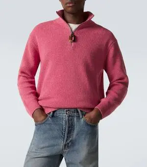 JW Anderson Wool And Cotton Half-zip Sweater - Pink