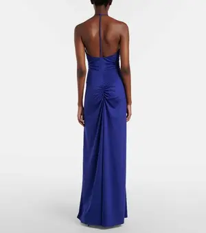 Victoria Beckham Ruched Maxi Dress - Blue
