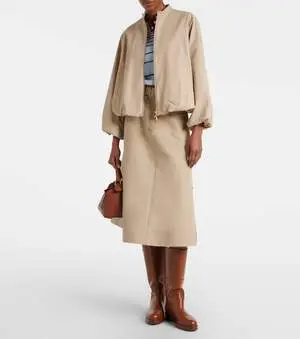 Moncler Gruissan Cotton-blend Bomber Jacket - Beige