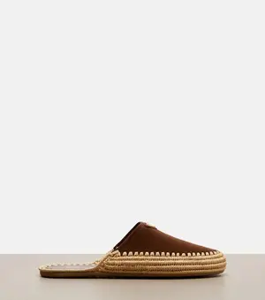Prada Suede And Jute Mules