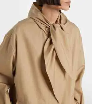 TOTEME Cotton Tie-detailed Jacket - Beige