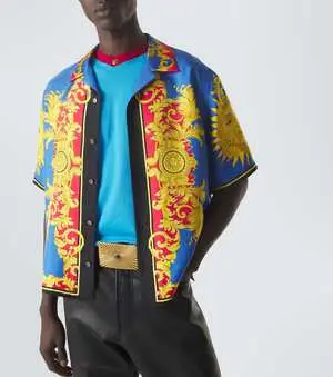 Versace Printed Silk Bowling Shirt