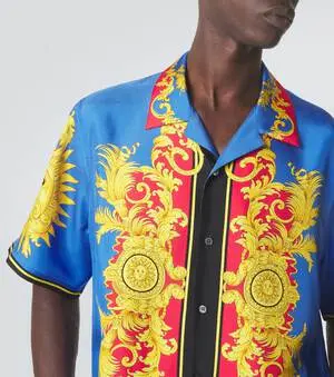 Versace Printed Silk Bowling Shirt