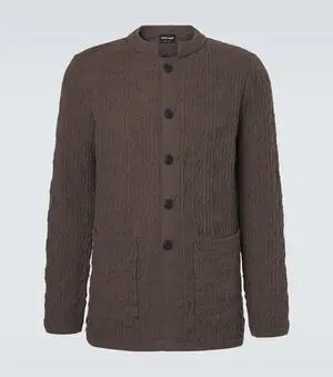 Giorgio Armani Ribbed-knit Cotton-blend Cardigan