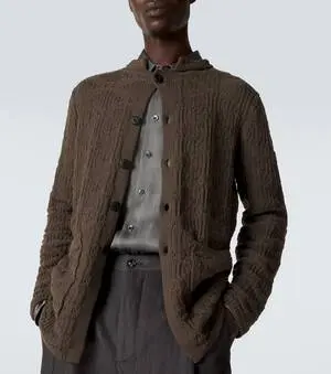 Giorgio Armani Ribbed-knit Cotton-blend Cardigan