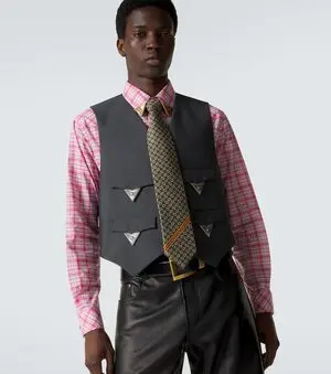 Versace Printed Silk Tie - Green