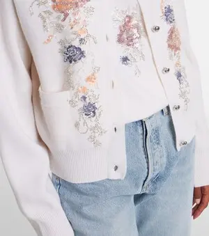 Rabanne Sequined Wool And Cashmere Cardigan