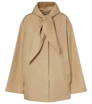 TOTEME Scarf-detailed Cotton Jacket - Beige